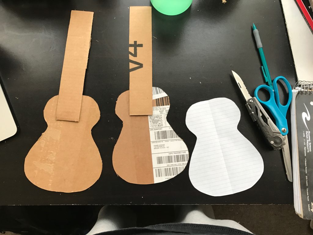 Upcycle Progress – Cardboard Guitar – Aesthetics of Design
